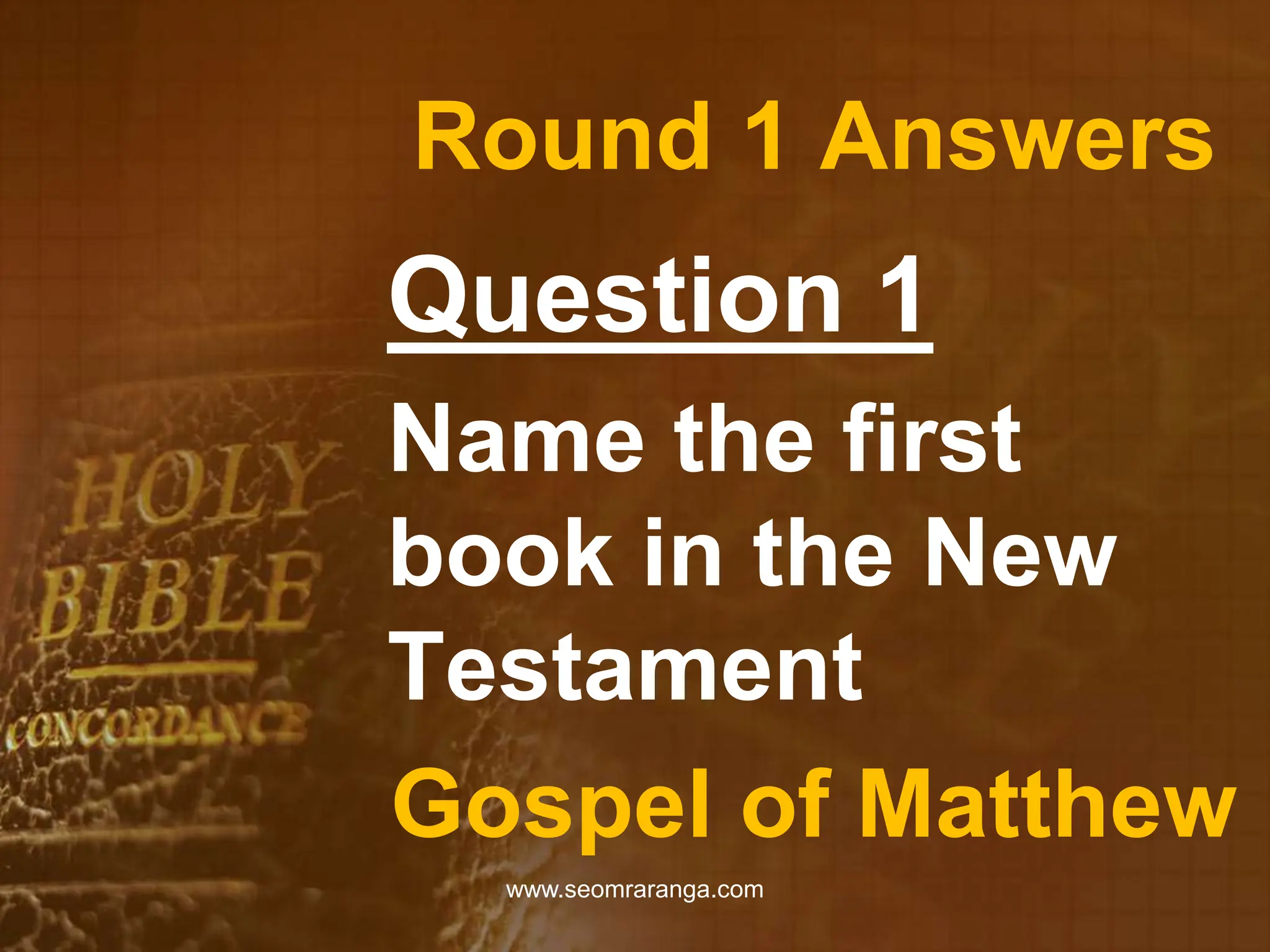 General Knowledge Bible Quiz. Good for Bible Study. | PPT