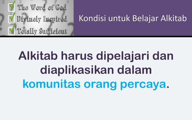 Mengapa Belajar Alkitab? | PPT