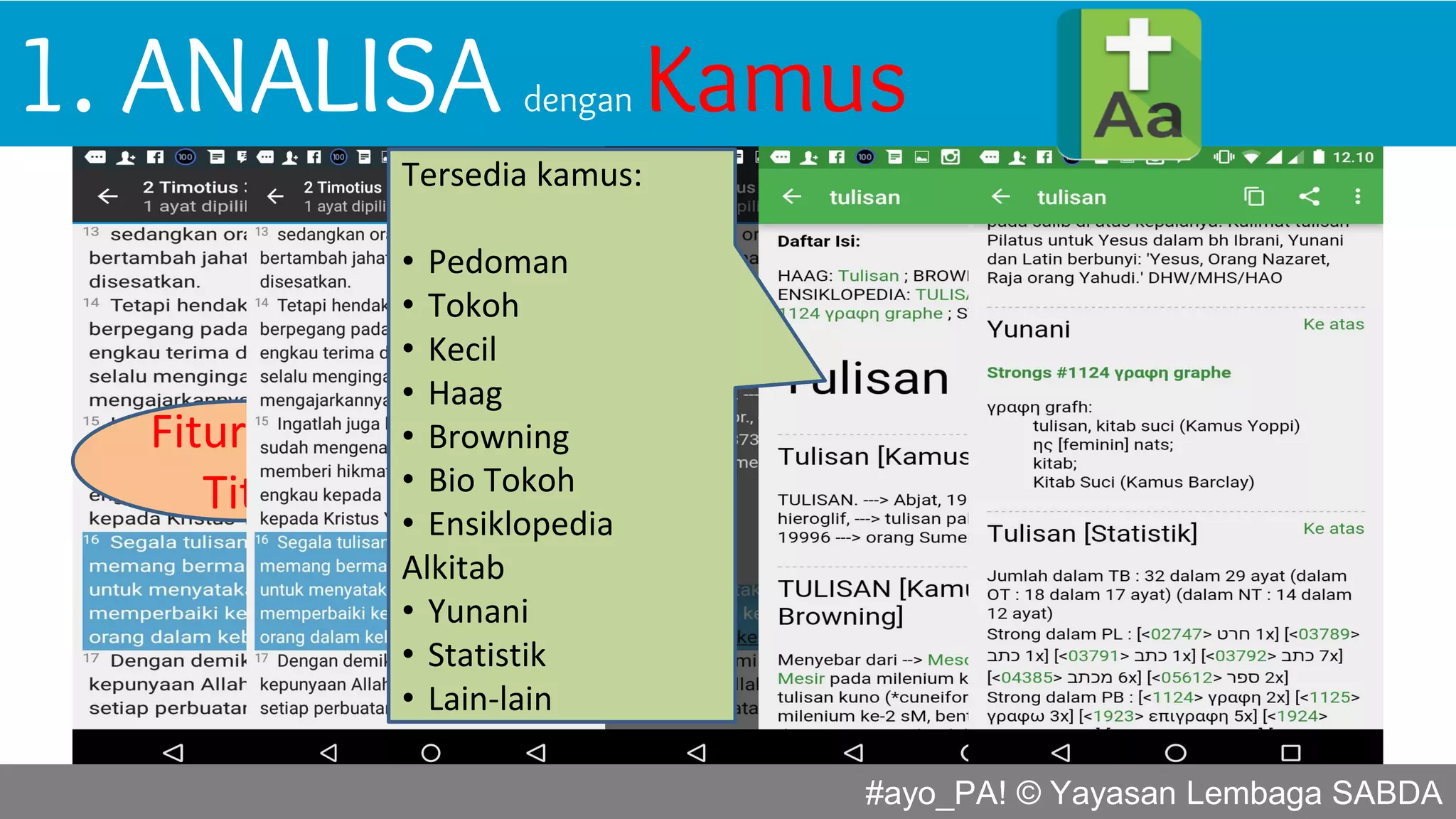 Bagaimana Belajar Alkitab? Training Penggunaan Aplikasi Alkitab SABDA | PDF