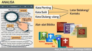 Bagaimana Belajar Alkitab? Training Penggunaan Aplikasi Alkitab SABDA | PDF