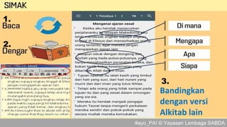 Bagaimana Belajar Alkitab? Training Penggunaan Aplikasi Alkitab SABDA | PDF