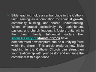 Bible Teaching in the Catholic Faith: Building Unity with Your Pastor ...