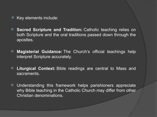 Bible Teaching in the Catholic Faith: Building Unity with Your Pastor ...