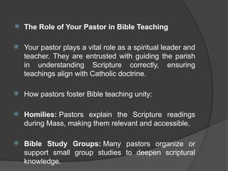 Bible Teaching in the Catholic Faith: Building Unity with Your Pastor ...