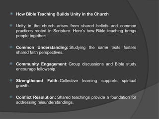 Bible Teaching in the Catholic Faith: Building Unity with Your Pastor ...