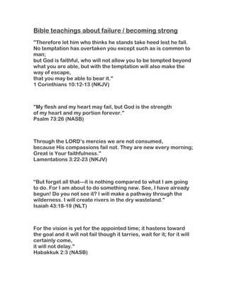 Bible teachings about failure | DOC