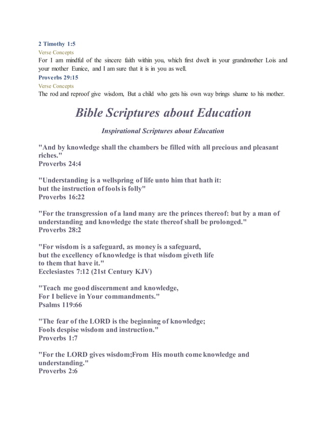 Bible verses about education | DOCX