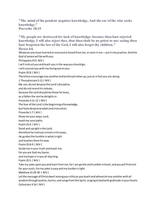 Bible verses about education | DOCX