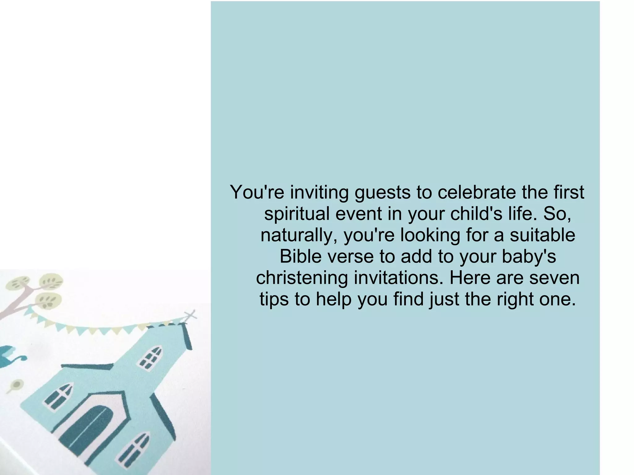 Bible verses for christening invitations | PPT