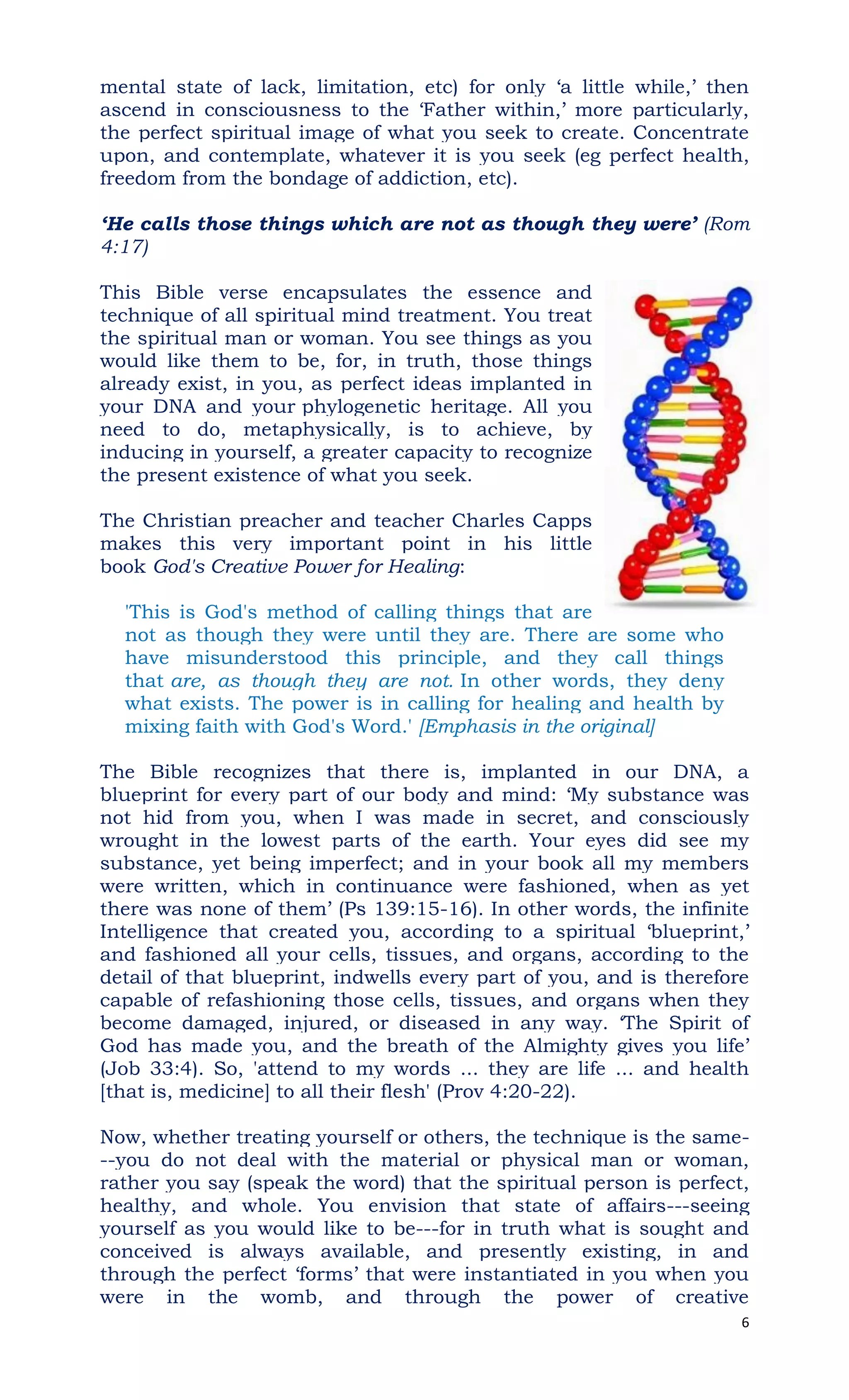 BIBLE VERSES FOR SPIRITUAL MIND TREATMENT AND HEALING | PDF