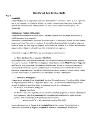 Bible works 8 guia de inicio rapido | PDF