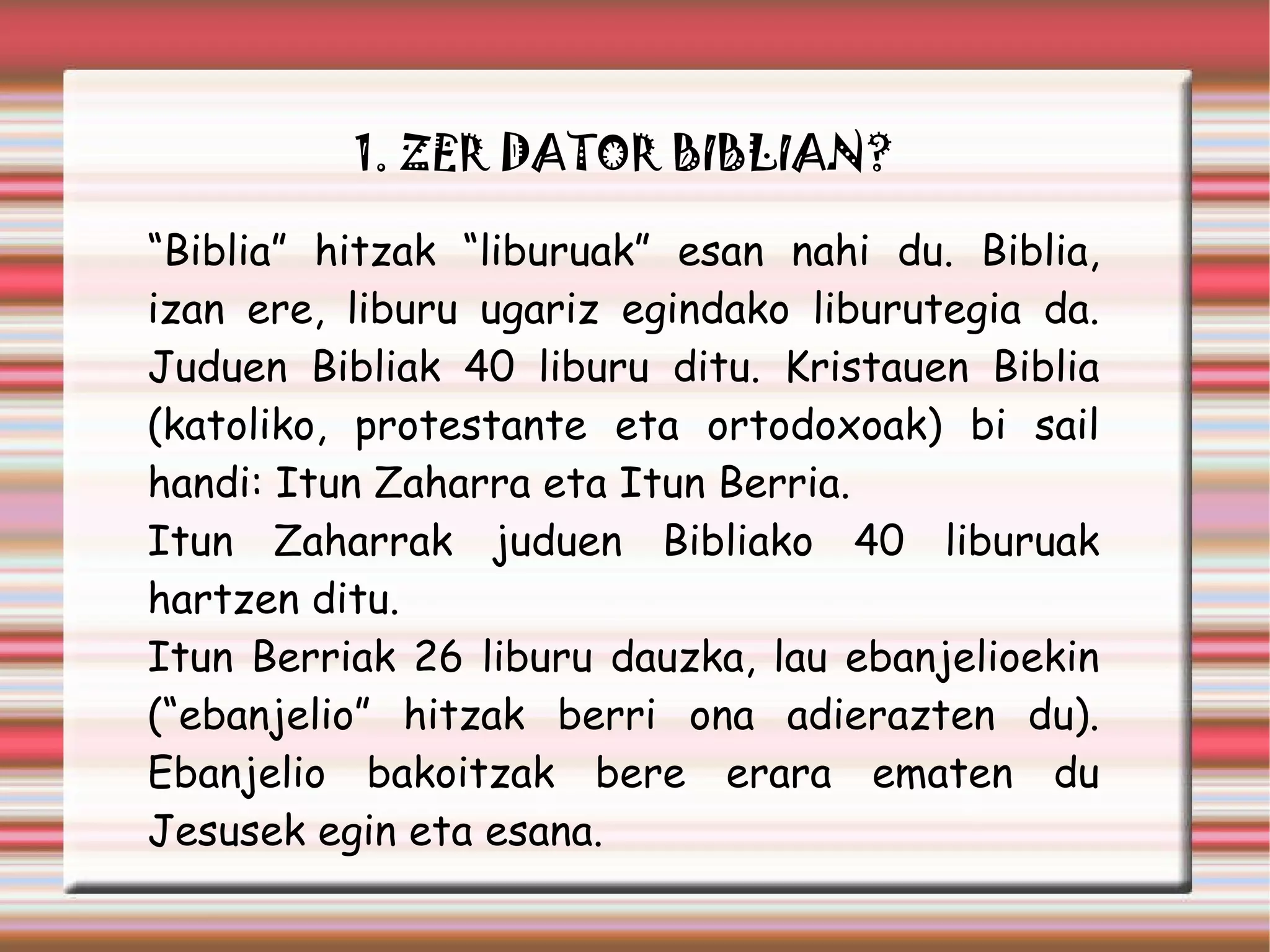 Bibliari buruz 5 galdera | ODP