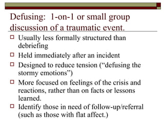 Crisis Intervention Defusing: A Blblical Case Approach | PPT