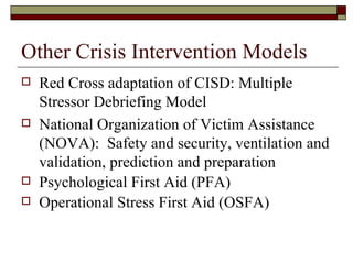 Crisis Intervention Defusing: A Blblical Case Approach | PPT