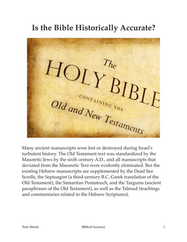 Biblical Accuracy | PDF
