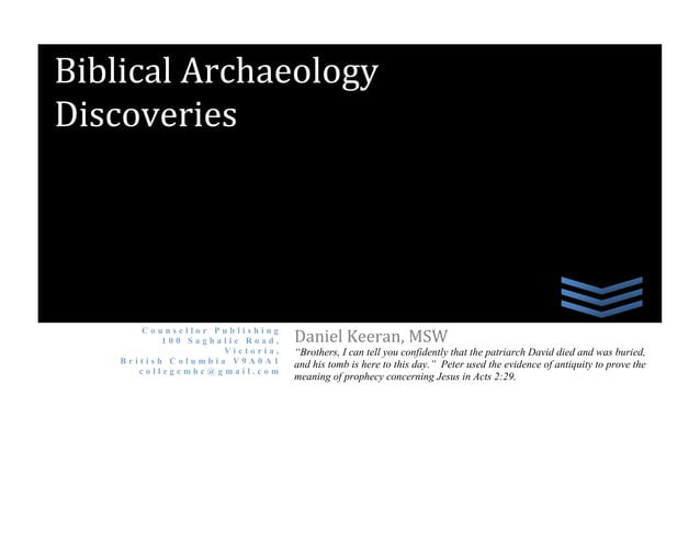 Biblical Archaeology Discoveries | PDF