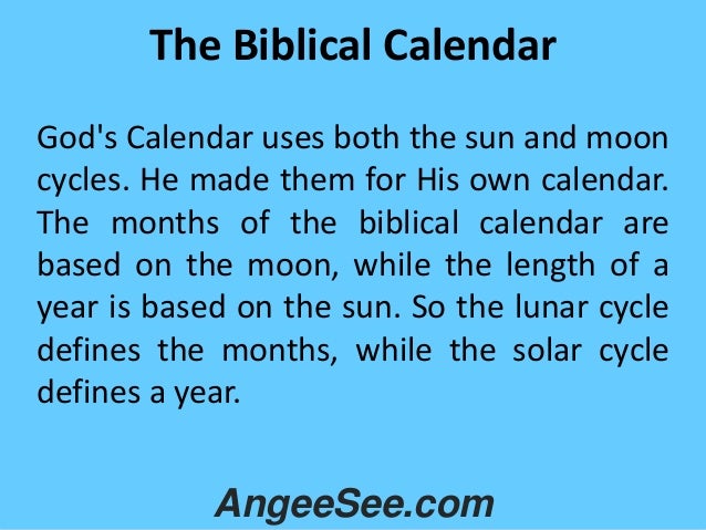 The Biblical Calendar - God's Calendar in the Bible