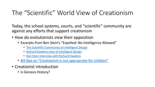 Biblical creationism and real science week 1 | PPTX