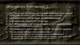 Biblical creationism and real science week 2 | PPTX