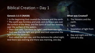 Biblical creationism and real science week 2 | PPT