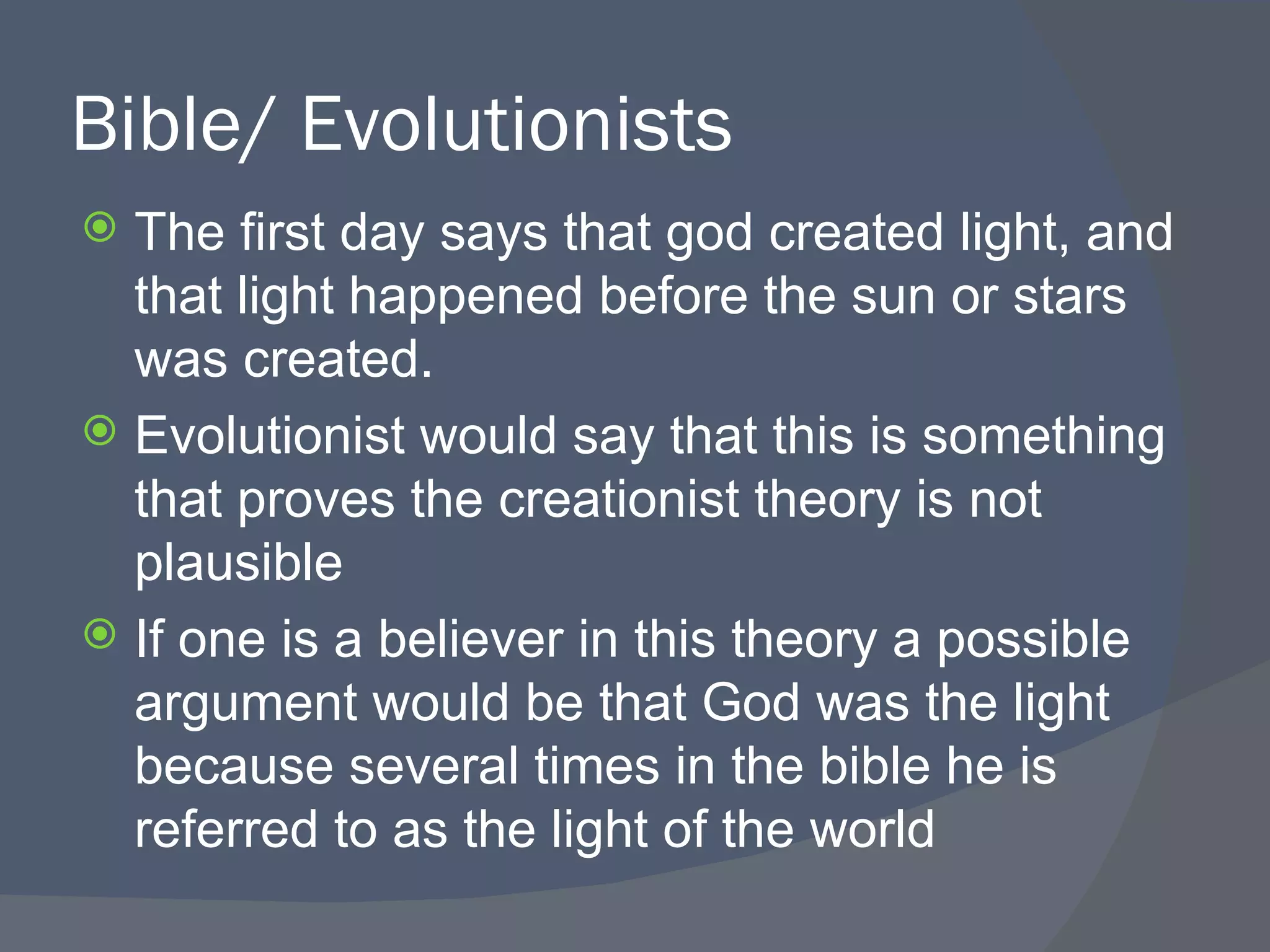 Biblical Creationist Theory | PPT