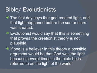 Biblical Creationist Theory | PPT