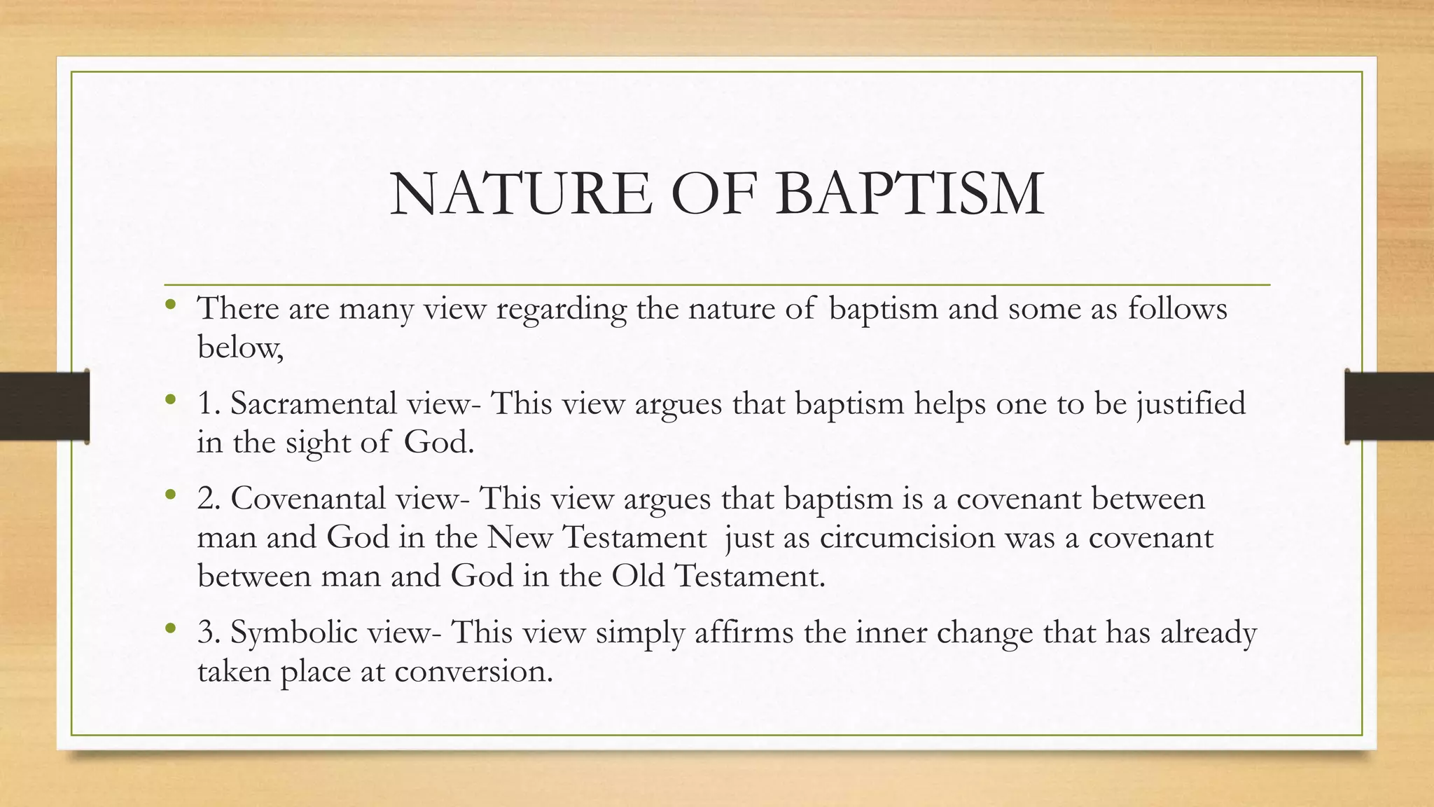 Biblical doctrine of baptism | PPTX