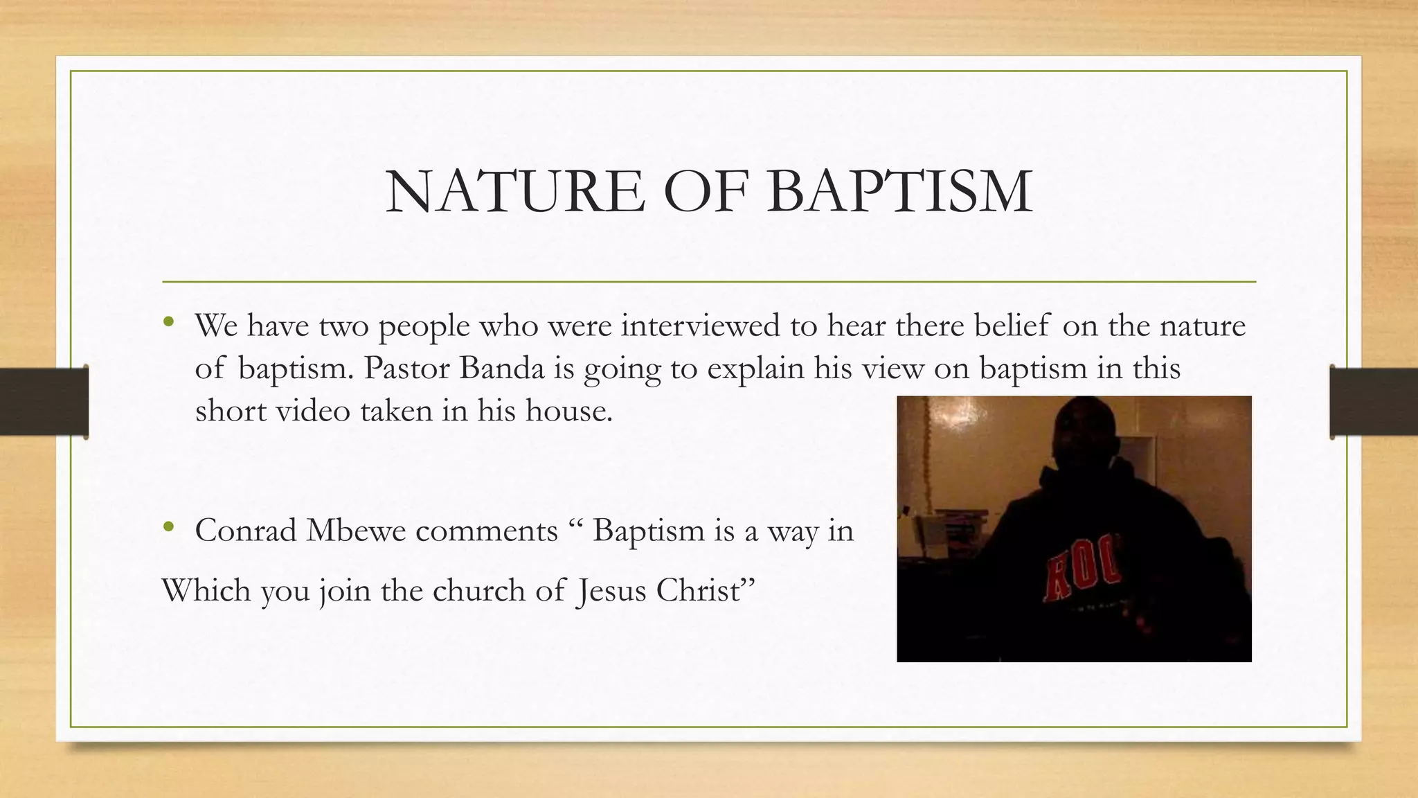 Biblical doctrine of baptism | PPTX