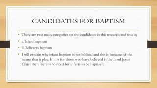 Biblical doctrine of baptism | PPTX