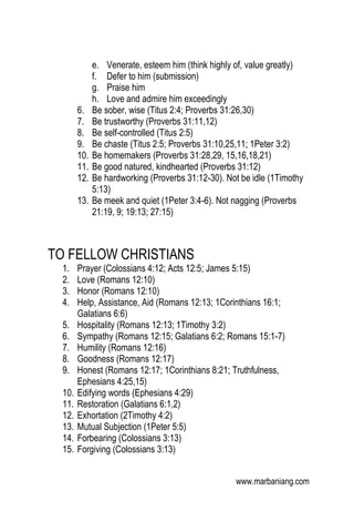 Biblical instructions for a godly family | PDF | Christianity ...