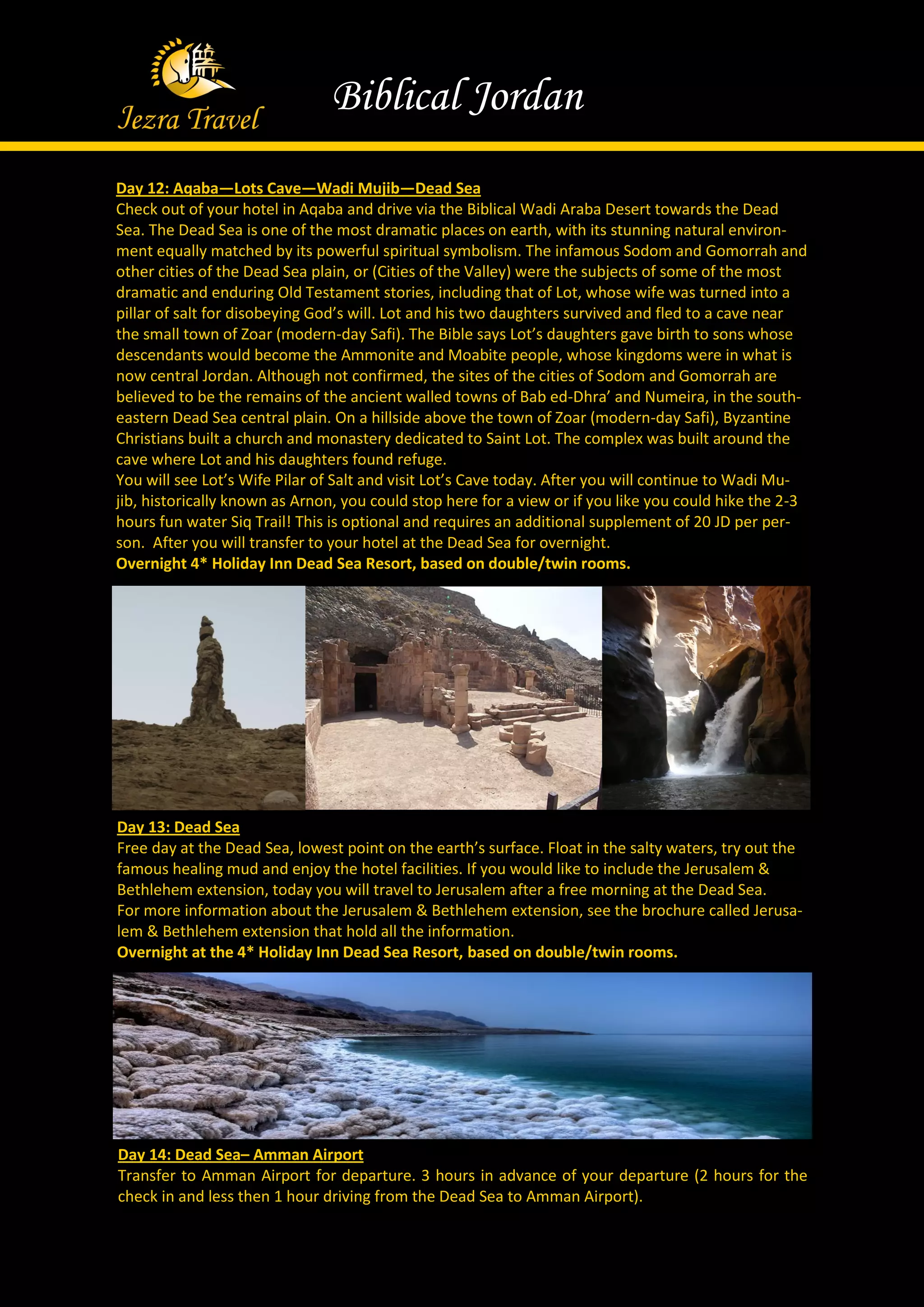 Biblical jordan pilgrimage tour of the holy sites | PDF