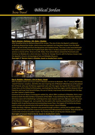 Biblical jordan pilgrimage tour of the holy sites | PDF