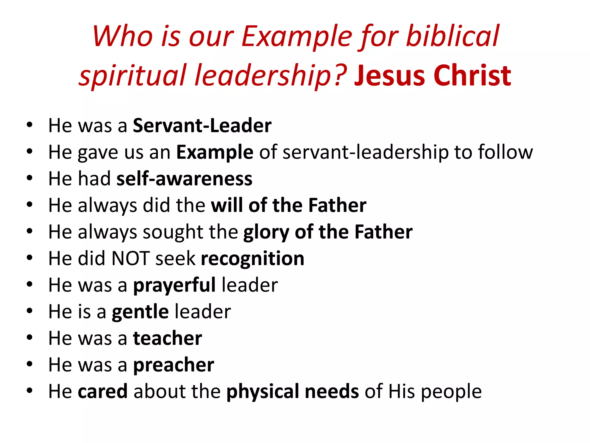 Biblical-Spiritual Leadership | PPTX