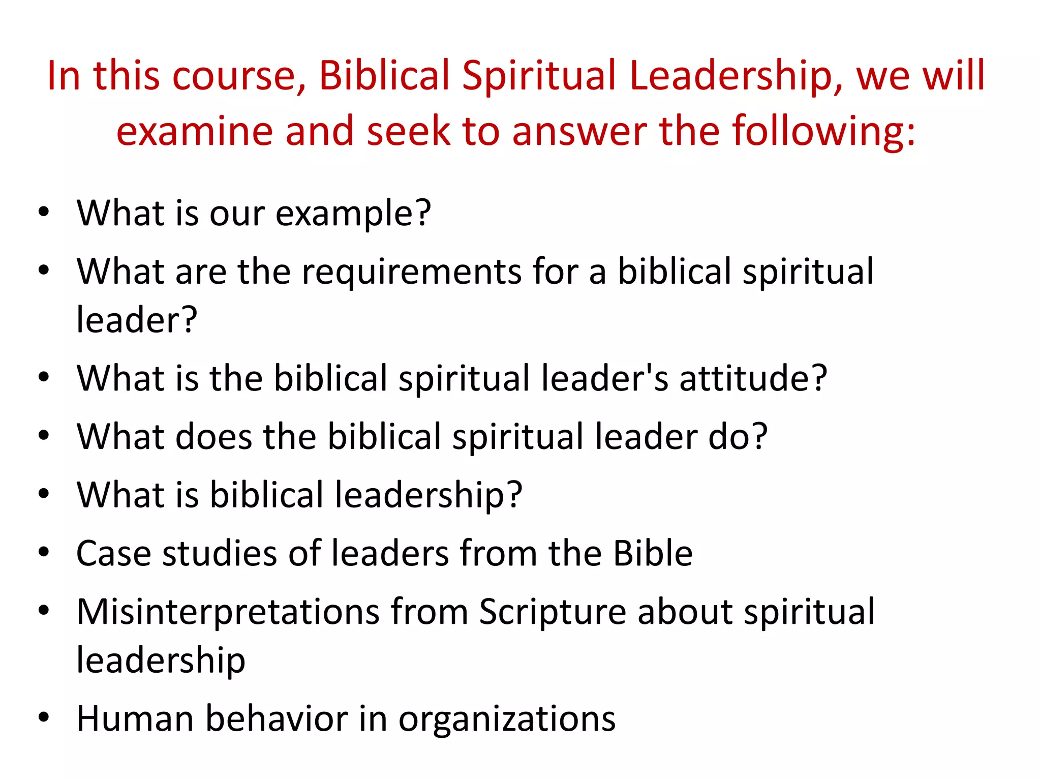 Biblical-Spiritual Leadership | PPTX