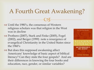 Americans' Knowledge of the Four Gospels | PPTX