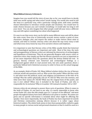 Biblical literary criticism | PDF