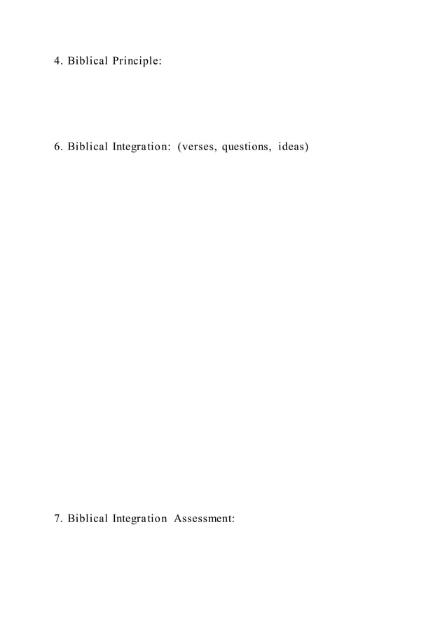 Biblically Integrated Lesson Plan Subject | PDF