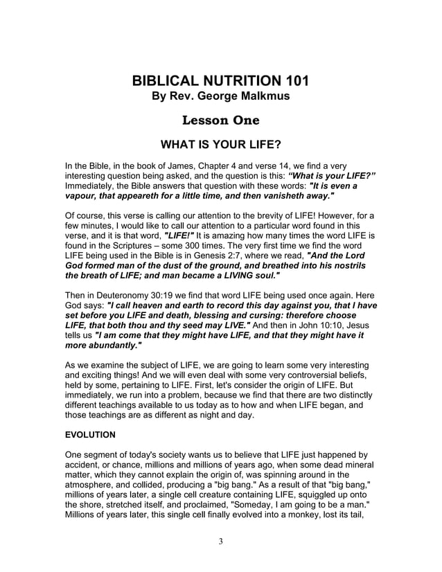 Biblical Nutrition101 | PDF