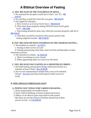 Biblical overview of fasting in the bible | PDF