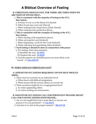 Biblical overview of fasting in the bible | PDF