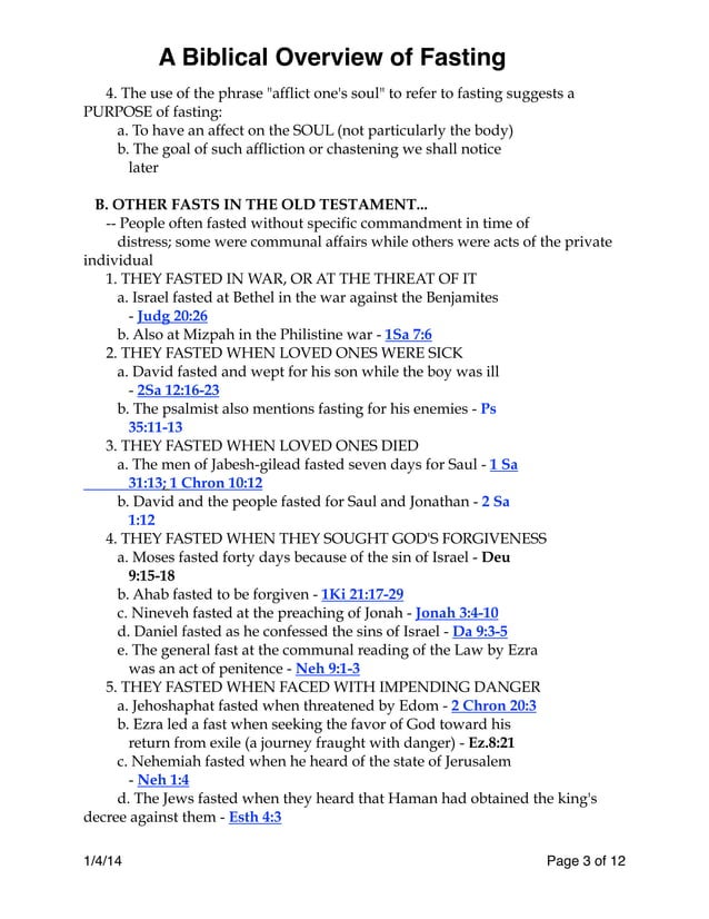 Biblical overview of fasting in the bible | PDF