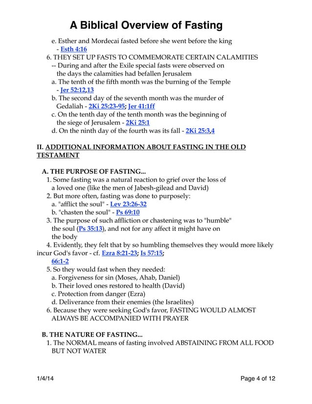 Biblical overview of fasting in the bible | PDF
