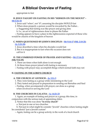 Biblical overview of fasting in the bible | PDF