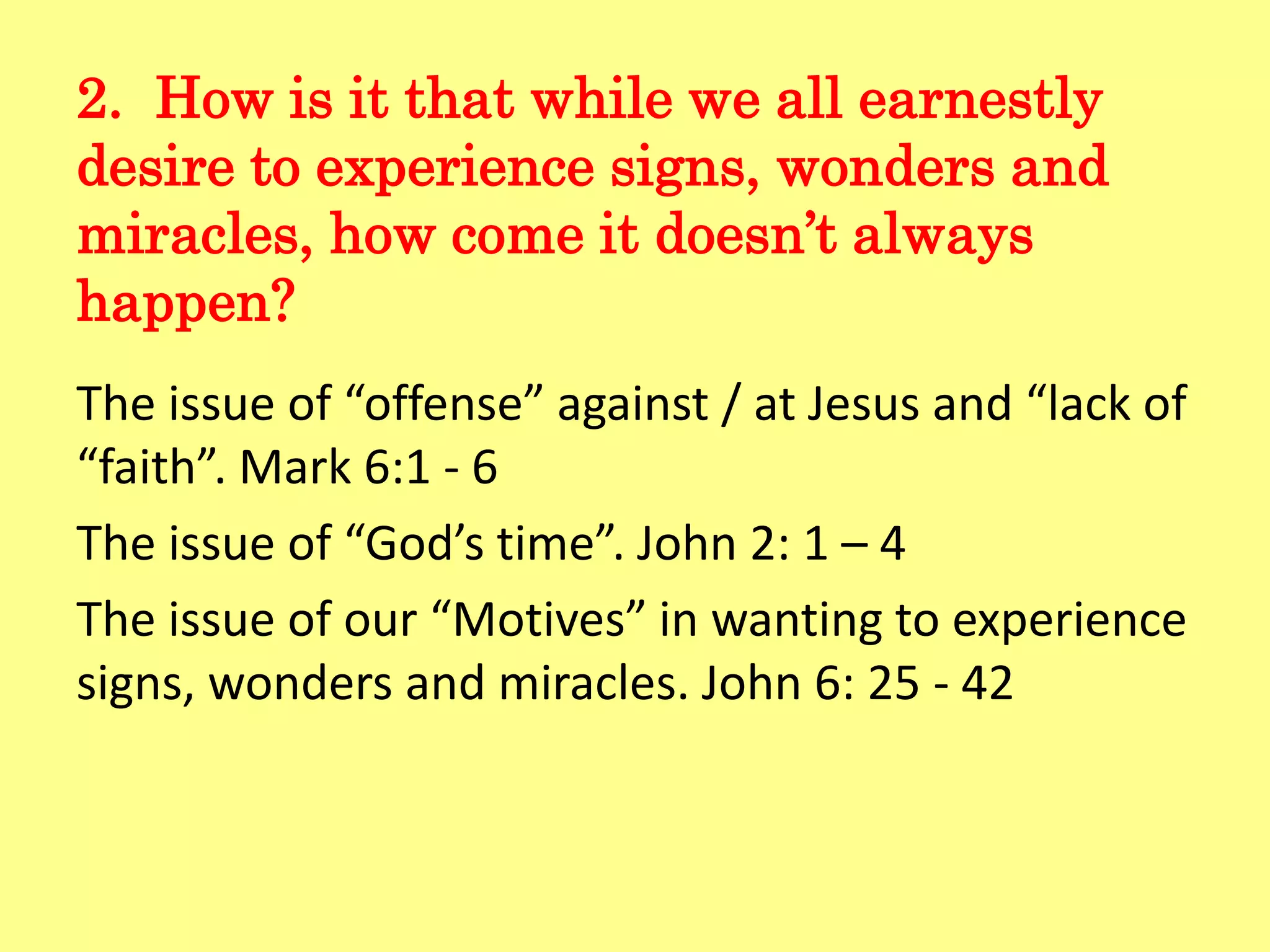 Biblical perspectives of sign wonders and miracles | PDF