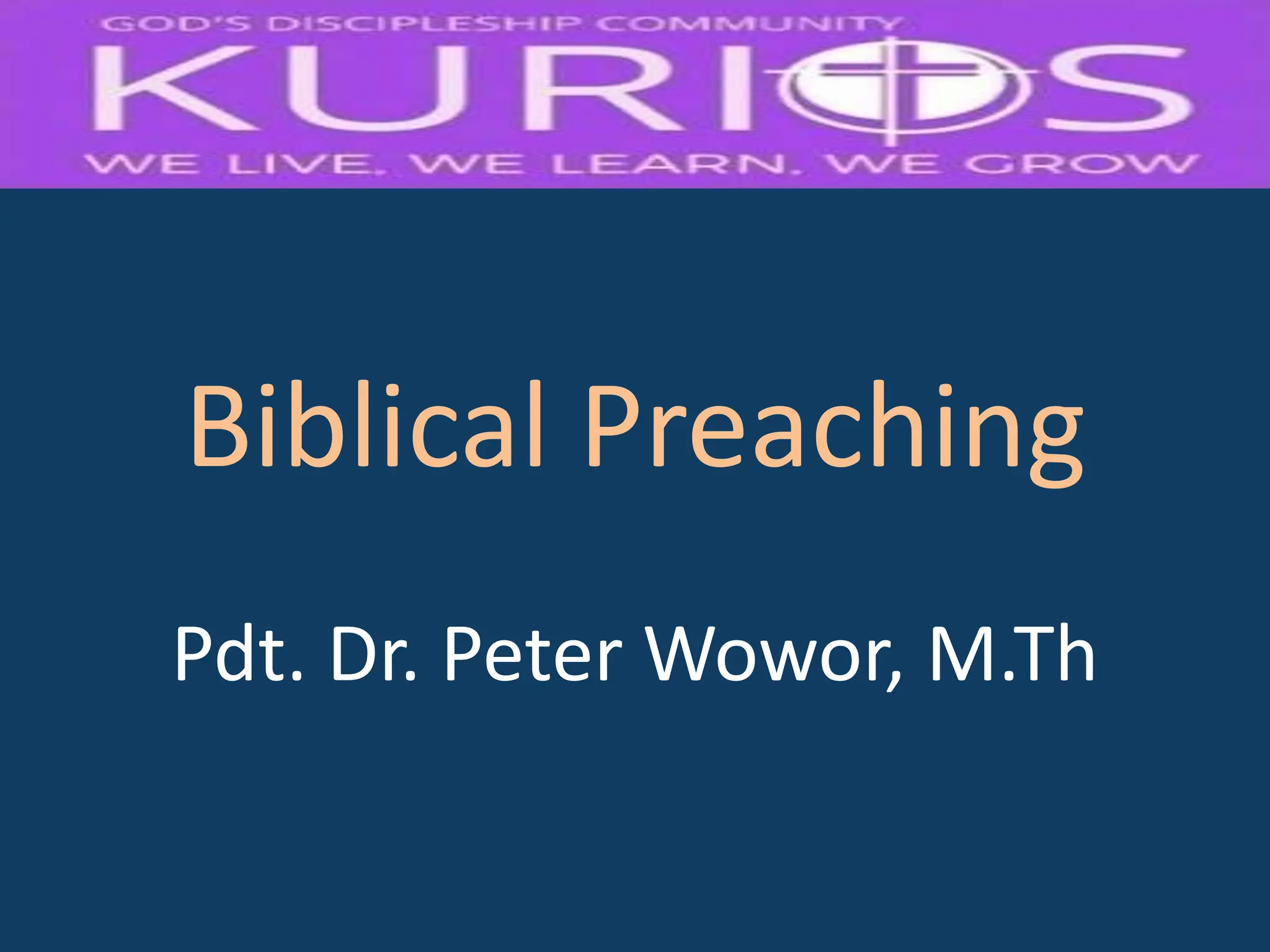 Biblical Preaching Dalam Perkuliahan Teologi Master Program | PPT