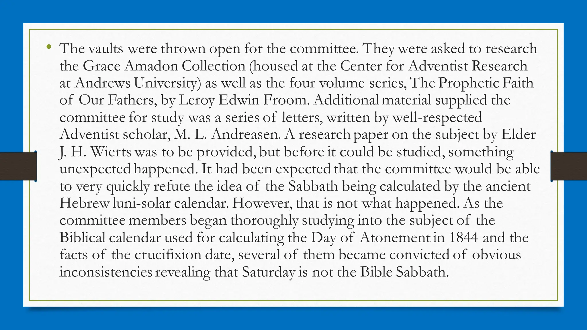 Biblical Sabbath history within SDA.pdf document | PDF