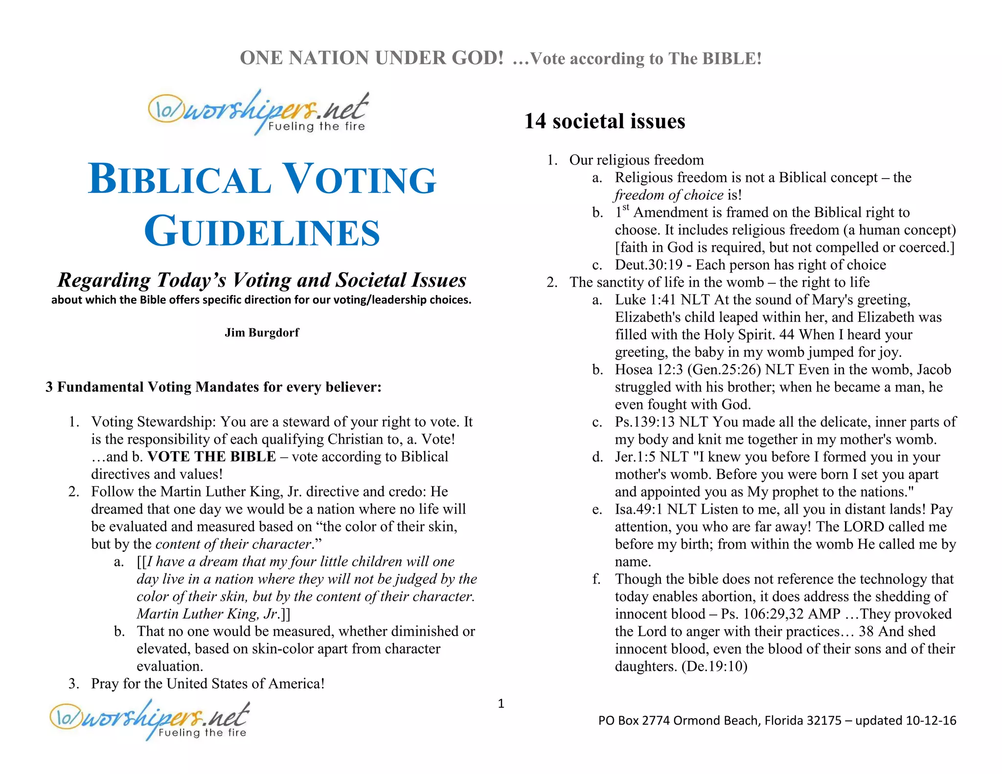 Biblical voting guidelines pdf | PDF