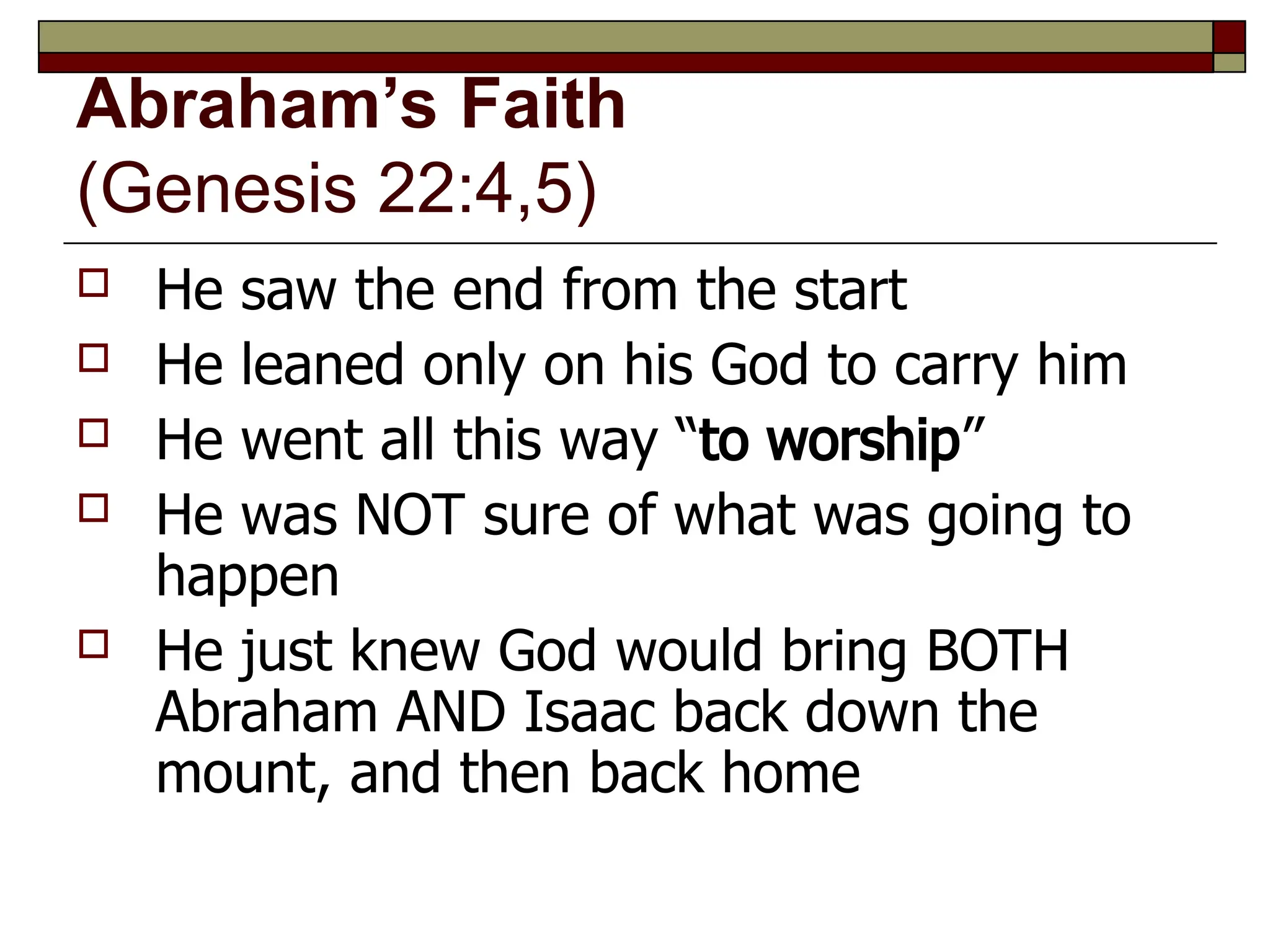 Biblical Worship - Abraham and Isaac.ppt