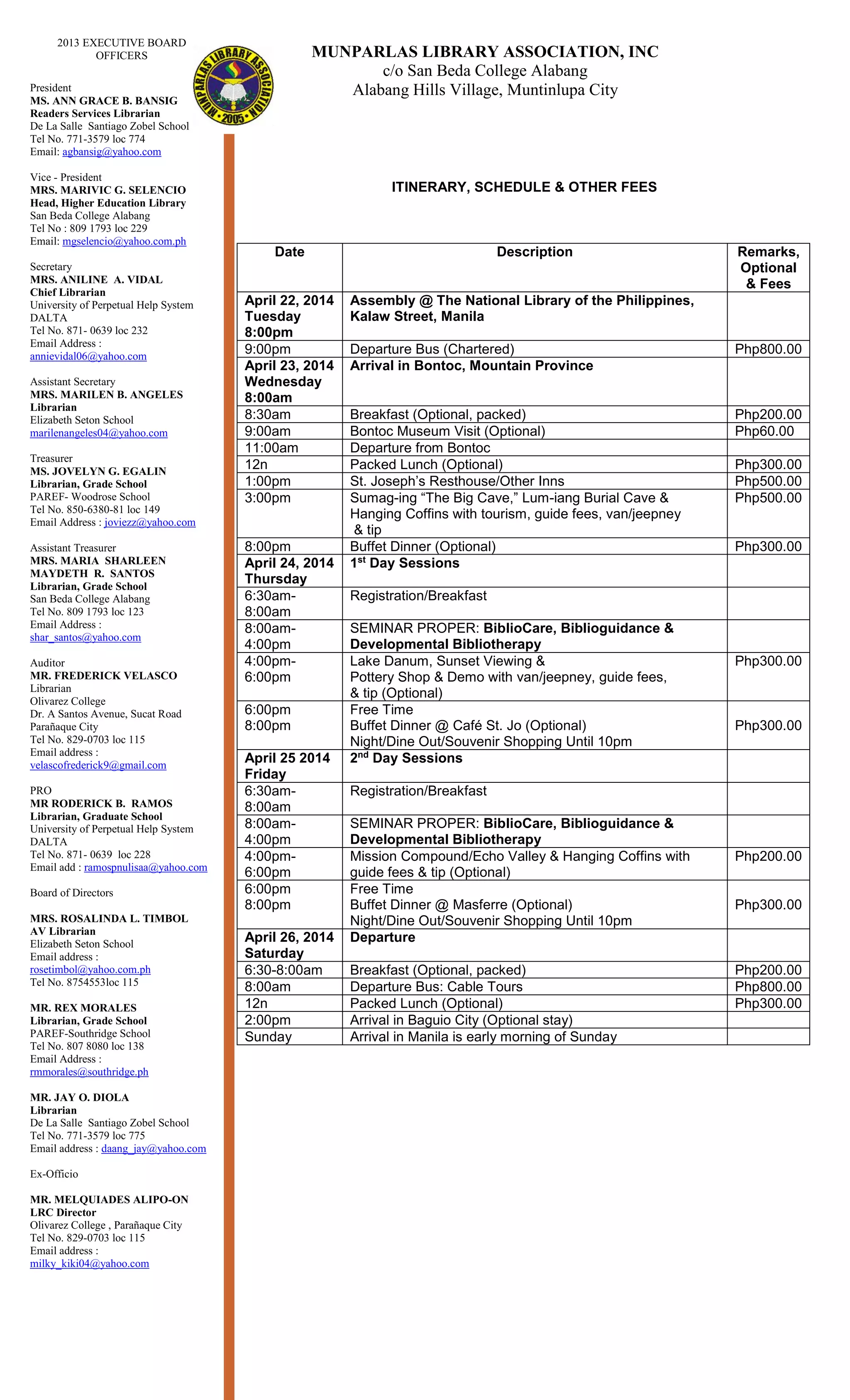 Sagada & A Nat'l Summer Conference:BiblioCARE, Biblioguidance ...