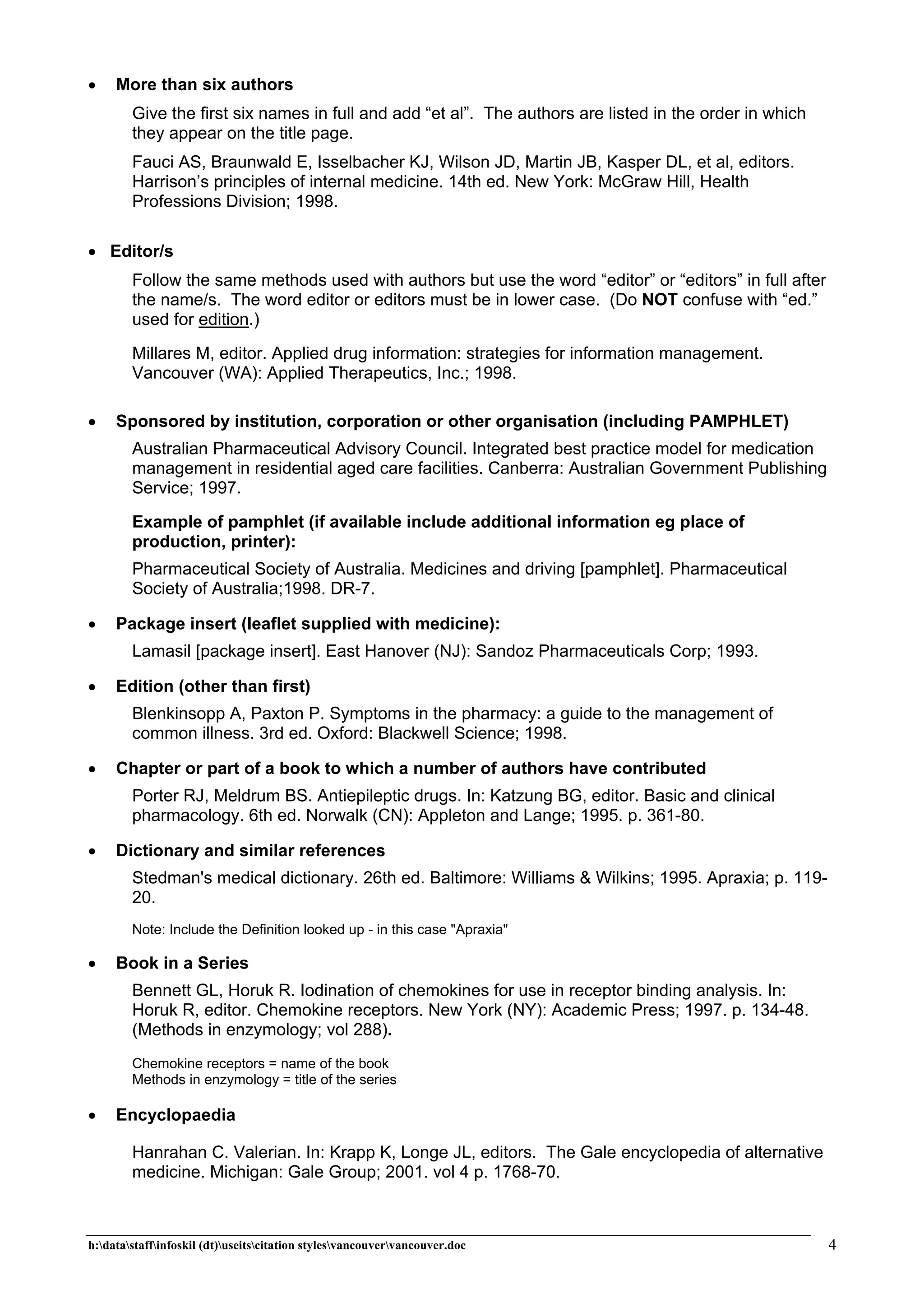 Petunjuk Daftar Pustaka Vancouver (en) | PDF